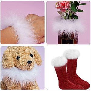 Dxhycc 2 Yards Marabou Feather Boa for Crafts Wedding Party Halloween Costume Christmas Tree Decoration 20 Grams, White