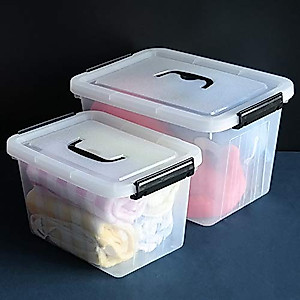 Wekioger Plastic Storage Bins for Multiuses/Clear Latching Box (12Qt, 6Qt, 3.5Qt)