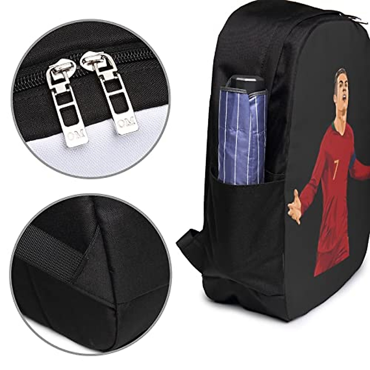 Ronaldo #7 Cr7 Adult Youth Backpacks Student Bag Laptop Bag Bookbag Usb Backpack 17 Inch For Daily