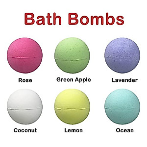 QINGQIU 6 Pack Christmas Bubble Bath Bombs with Christmas Squishy Toys Inside for Kids Girls Boys Women Christmas Stocking Stuffers Gifts