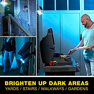 Bell+Howell Bionic Spotlight White Solar Outdoor Lights with Motion Sensor Super Bright 8 Bulb LED Lights Waterproof Landscape Security Lights for Patio Garden Solar Lights Outdoor As Seen On TV