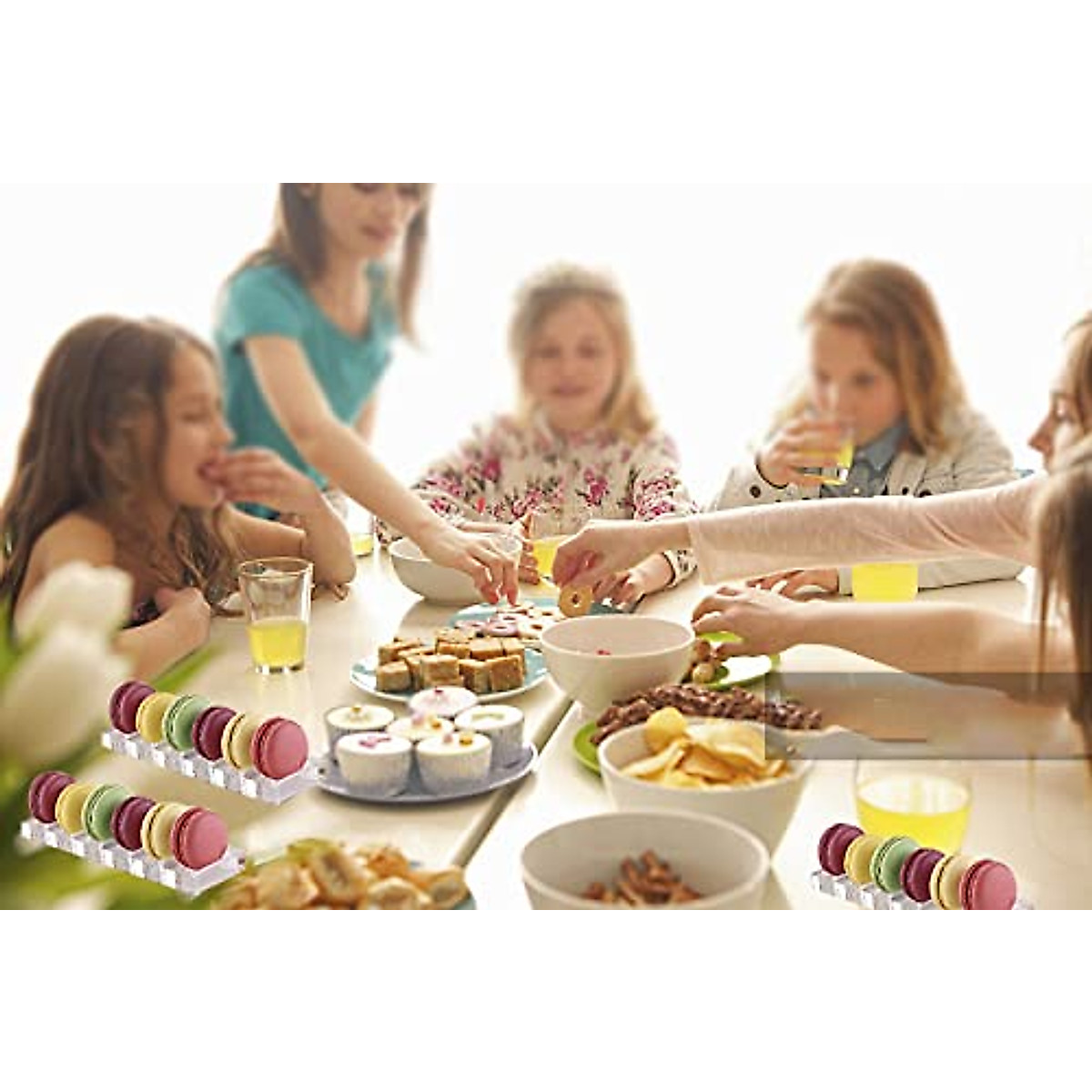 2 Pcs Clear Acrylic Macaron Cake Stand Pick Cookies Display Tray Cake Stand Dessert Display Stand for Wedding Baby Shower Birthday Party Candy Decorative(Capacity:6 & 10)