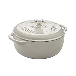 Lodge 6 Quart Enameled Cast Iron Dutch Oven with Lid + Lodge 10.25 Inch Cast Iron Pre-Seasoned Skillet