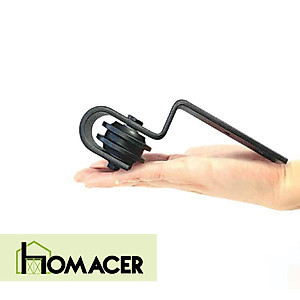 Homacer Mini Black Rustic Single Track Bypass Sliding Barn Door Hardware Kit, for Two Doors, 54-inch Long Flat Track, Classic Design Roller (One Flat +One Bent), Cabinet TV Stand Use