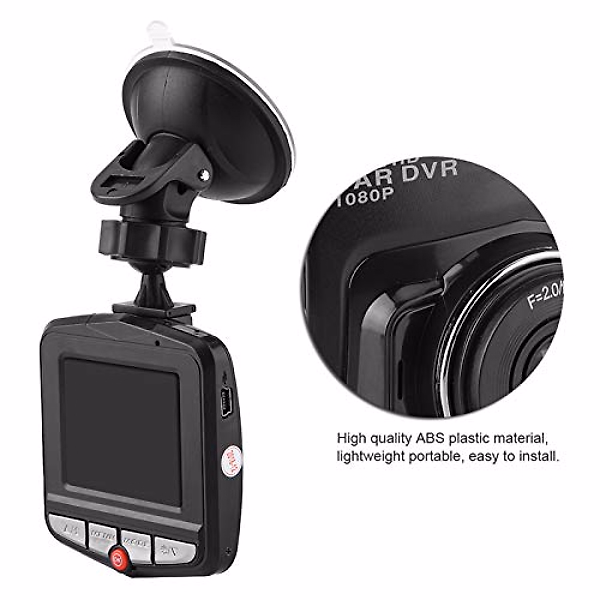 Dash Cam for Cars, Qiilu Car Dash Camera, Full HD 1080P 2.2inch Car DVR Camera 170° Digital Driving Video Recorder A5