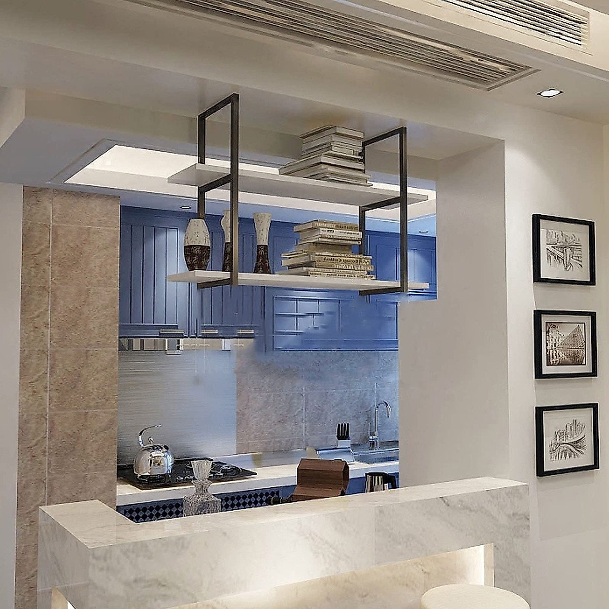 Ceiling Floating Bottle Rack - Hanging Solid Wood Shelf Wine Rack, Wall-mounted Wrought Iron Storage Rack, Ceiling-mounted Kitchen Display Rack, European Retro Plant Stand, Easy To Install ( Size : 12