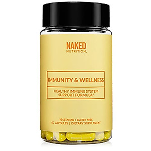 Naked Immunity & Wellness – Immune Support Supplement – Immunity Booster for Enhanced Health – Gluten-Free and Vegetarian Immune Defense Blend – 60 Capsules