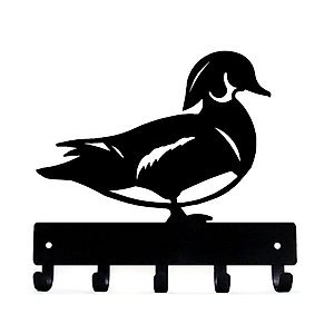 The Metal Peddler Wood Duck Key Rack Hanger - Small 6 inch Wide - Made in USA; Wall Mount