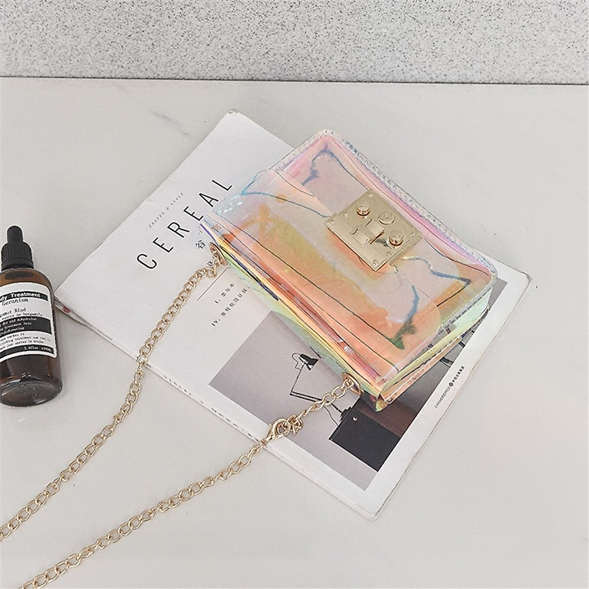 Mini Hologram Clear Cross Body Purse Shoulder Bag Handbag for Women (Style A)