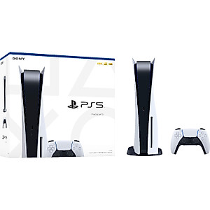 Playstation 5 Disc Version PS5 Console - Additional Controller, 4K-TV Gaming, 16GB GDDR6 RAM, 8K Output, WiFi 6. Ultra-High Speed 825GB SSD - U Deal (Renewed)