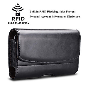 Njjex Phone Holster for Samsung Galaxy S24 Ultra S23+ S22 S21 S20 S10 A15 A14 A54 A23 A12 A13 A32 A42 A52 Note 20 iPhone 13 14 15 Pro Max 12 11 XS XR Leather Belt Clip Loop Phone Holder Carrying Pouch