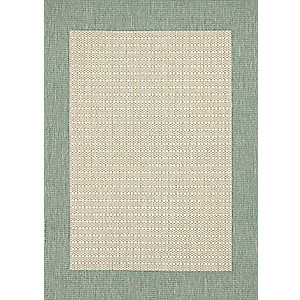 Couristan Recife Checkered Field Indoor/Outdoor Area Rug, 3'9" x 5'5", Natural-Green