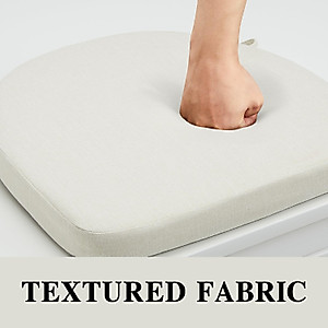 EzKamfort Chair Cushions for Kitchen Chairs - Memory Foam Chair Pads and Cushions Set of 4, Non Slip Chair Pads Cushion with Ties, Indoor Chair Cushion Dining Room Chair Pads Seat Cushion Dining Chair