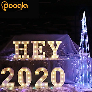 Pooqla LED Marquee Letter Lights Sign, Light Up Alphabet Letter for Home Party Wedding Decoration R