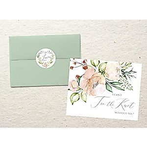 Moonrise Papery Set of 10 I Can't Tie the Knot Without You! Cards with Envelopes and Seals, Wedding Party Proposal Cards, Folded Card, Blank Inside