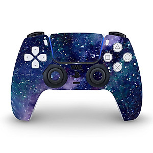 Head Case Designs Officially Licensed Cosmo18 Milky Way Art Mix Vinyl Faceplate Sticker Gaming Skin Decal Cover Compatible With Sony PlayStation 5 PS5 Disc Edition Console & DualSense Controller