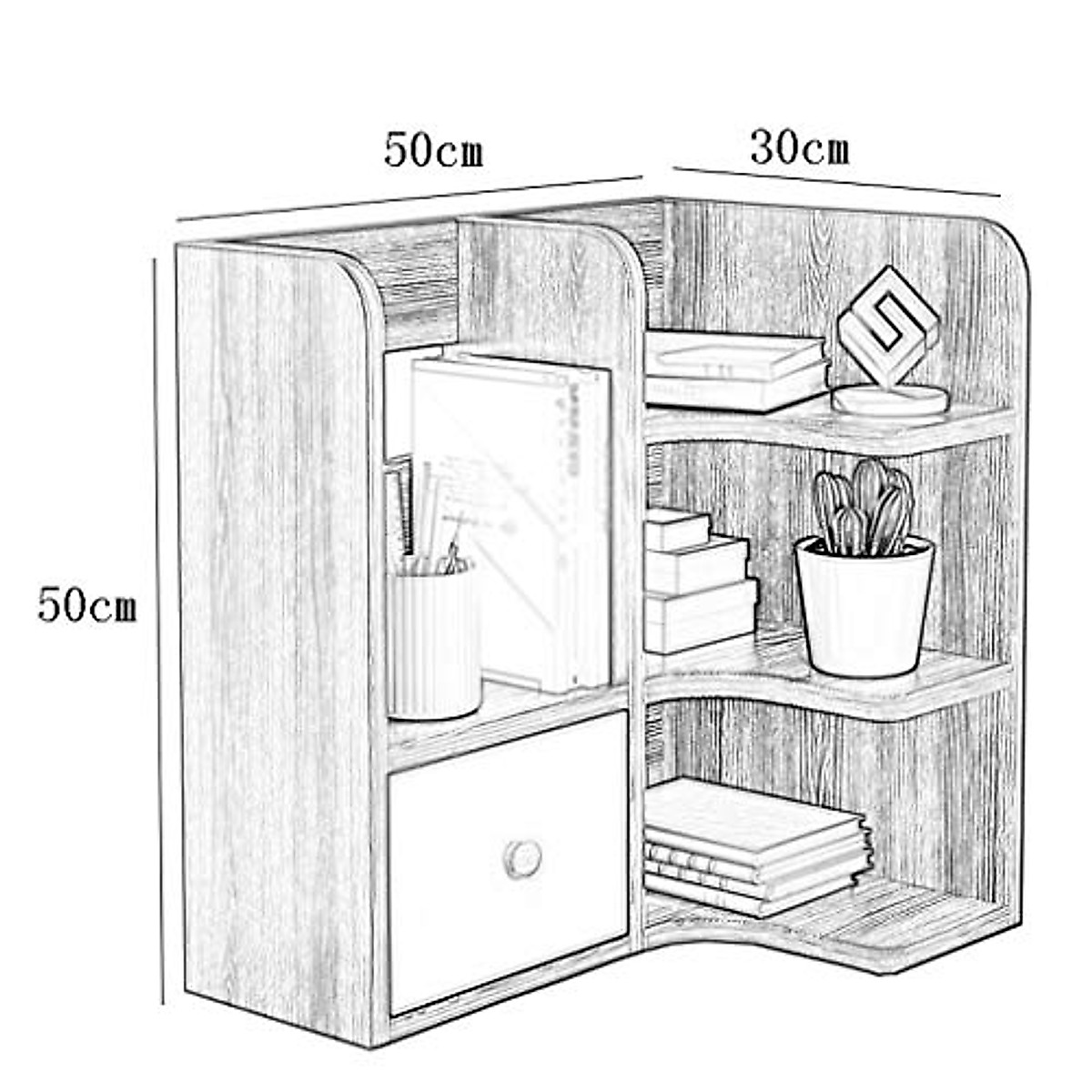 MUMUJIN Drawer Bookshelf - Stylish Storage Solution