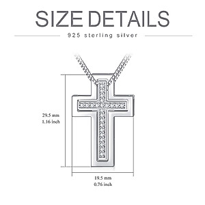 SOULMEET Matching Silver Crosses Necklace Set for Couples Mother Daughter Son Sisters Friends 2 Always Be With You (White CZ)