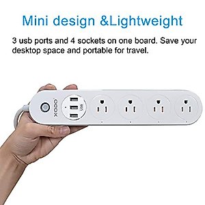 XODO WP4 Smart Power Strip - WiFi Surge Protector with 3 USB Ports and 4 Outlets - App Controlled Appliance - Time Schedule - No Hub Required - Compatible with Alexa and Google Home Assistant