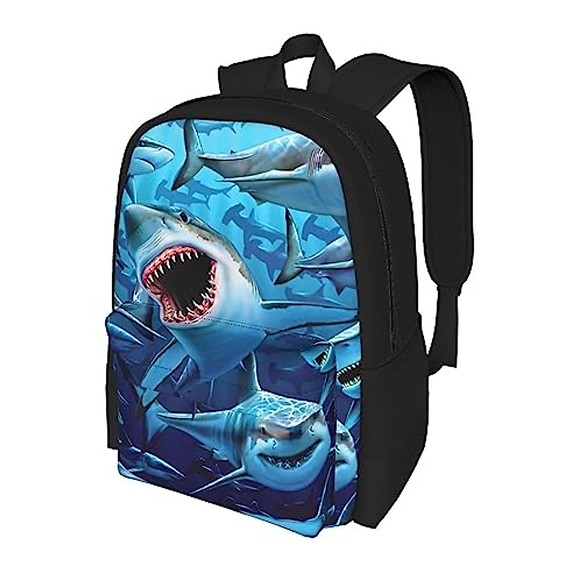 JASMODER Hungry Sharks Laptop Backpack Hiking Travel Daypack For Men Women And Youth