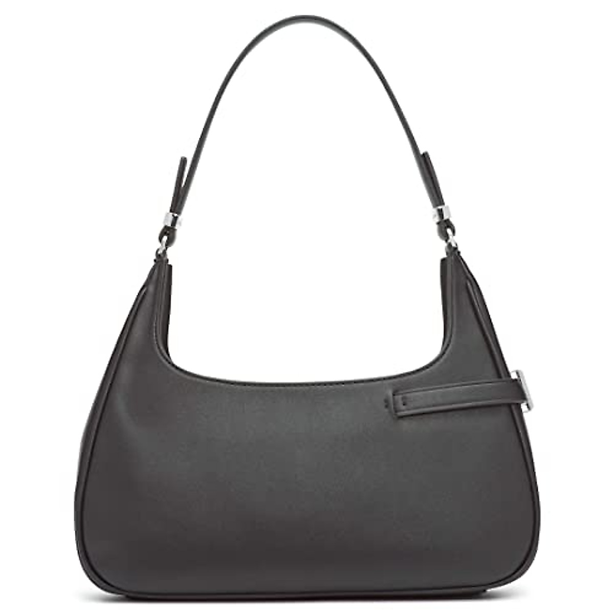 Calvin Klein Jade Top Zip Shoulder Bag, Black/Silver,One Size
