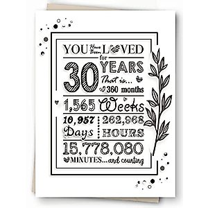WowBefun 30th Birthday Card, Happy 30th Birthday Decorations Gifts for Men Women Her Him, Unique Birthday Decorations for Thirty 30 Year Old Greeting Card for Mom Dad Wife Husband Son Daughter Sister Brother Friend