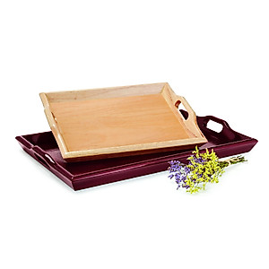GET Enterprises 25" x 16" Hardwood Room Service Tray-Mahogany (RST-2516-M), 25 Inches x 16 Inches