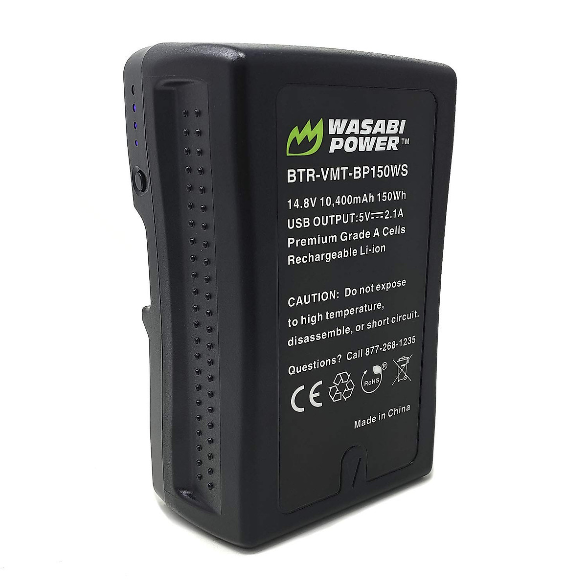 Wasabi Power V Mount/V Lock Battery (150Wh, 14.8V, 10400mAh) Rechargeable Li-ion Battery for Broadcast Video Camcorder, Compatible with Sony HDCAM, XDCAM, Digital Cinema Cameras and Other Camcorders
