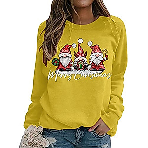 SNKSDGM christmas sweatshirt knit top snowflake reindeer tops blouse party fringe mini bodycon sweater dress waffle double layers oversized white shirts for women black pants for women ugly xmas