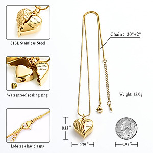 zeqingjw Always in My Heart Urn Necklace Cremation Jewelry for Ashes Pendants Memorial Lockets Keepsake Jewelry (Colorful-2)