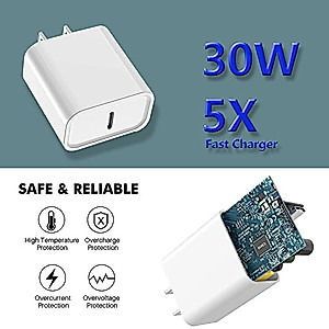 Apple Certified 30W iPhone 15 Charger Super Fast Charging for iPhone 15/15 Plus/15 Pro/15 Pro Max,iPad Pro 12.9-inch 6th/5th/4th/3th,iPad Pro 11-inch,iPad Air 5/4th,iPad Mini 6th,6FT USB C to C Cables