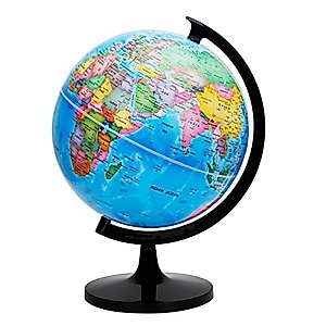 Exerz 12" World Globe - Political Map Educational Globe - DIY Self Assembled School Globe for Classroom