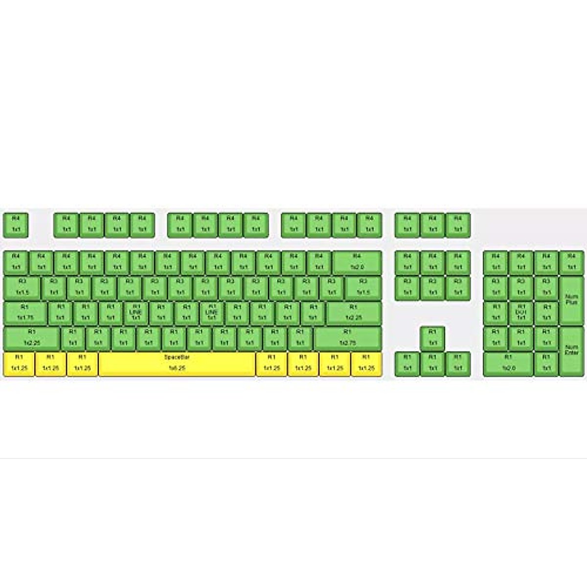 17 Keys Numeric Keypad Numpad Key Cap Number Pad PBT Doubleshot Backlit Keycaps OEM Height ANSI Layout for Cherry MX Switch Gaming 60% 87 104 108 Mechanical Keyboard (Miami NO.1)