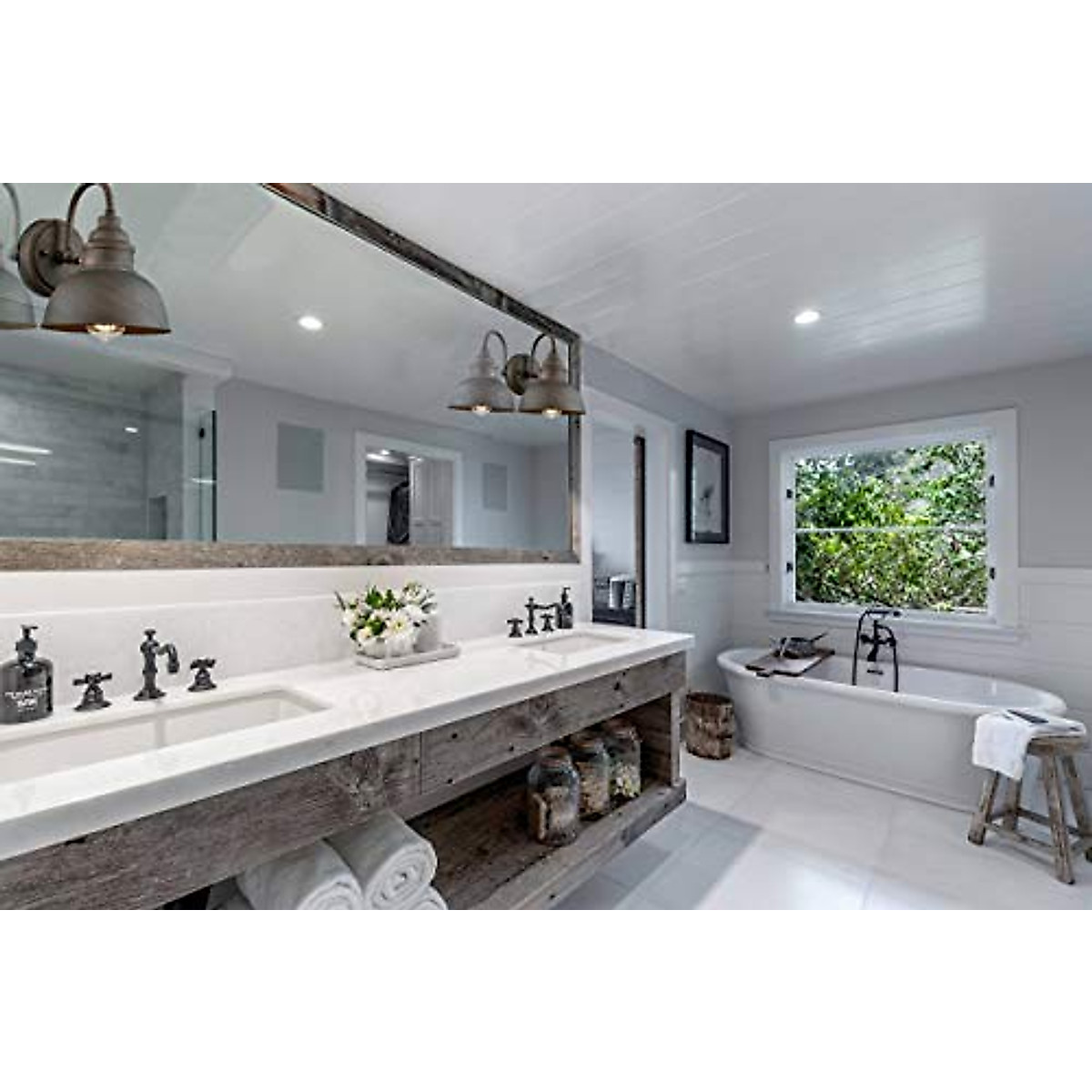 DIRYZON EUL Rustic Gooseneck Wall Sconce Outdoor/Indoor Farmhouse Porch Light 1-Light Barn Bedside Wall Light in Antique Copper Finish for Patio Front Door