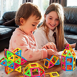 KIDCHEER Magnet Toys for 3+ Year Old Boys and Girls Magnetic Tiles STEM Gifts Building Toys for Toddlers