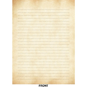 Vintage Parchment Lined Stationery Set (30 lined sheets, 24 envelopes)