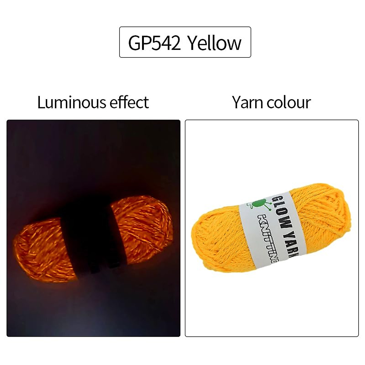 1 roll of Luminous Yarn, Woven Yarn Used for Crocheting DIY Halloween and Christmas Parties, Hats, Sweaters, Toys, and Other Luminous Items. (Yellow)