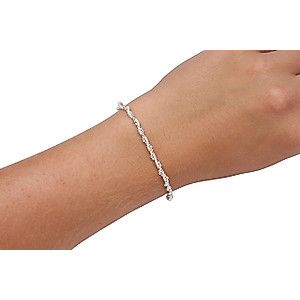 Bolo Bracelet for Women in .925 Sterling Silver with Elegant Twist Design Adjustable 6"- 9"