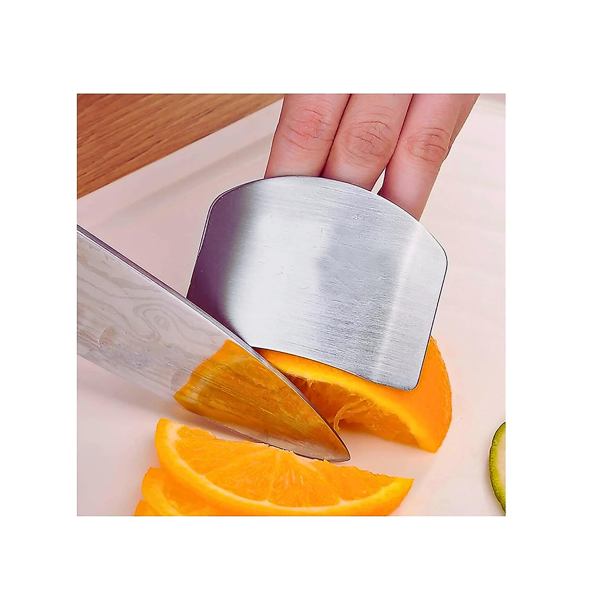 Stainless Steel Thumb Knife Finger Cutter Saver with Knife Guard and Finger Protectors for Cutting Vegetables, Holder for Slicing, Ideal Finger Guards for Kitchen Knives for Secure Food Cuts.