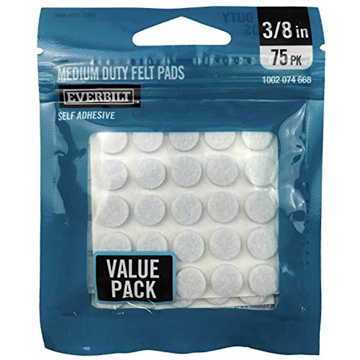 3/8 in. Heavy Duty White Felt Pads (75-Pack)