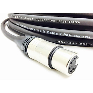 Custom Cable Connection 150 Foot 5-Pin XLR 24 AWG (Gauge) DMX512 Data Cable Male to Female for stage lighting, LED Uplights, DJ Lights and DMX512 Controller- made