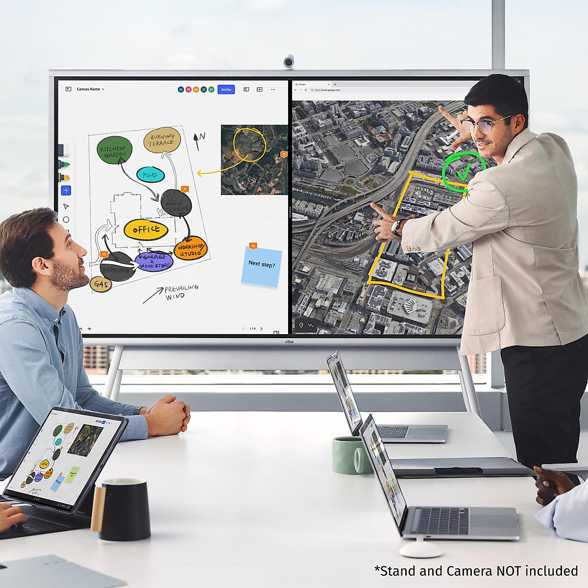 Vibe S1 4K UHD Smart Board, 75 Inch Digital Whiteboard for Office and Classroom, Electronic Presentation Meeting Device for Hybrid Work, Interative Touchscreen Display, Chrome OS and 250+ Free Apps