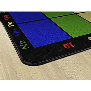 Flagship Carpets Learning Grid Colorful Numbers and Letters Kids Seating Area Rug for Classroom, Play Area Mat, Home Learning or Kids Room Carpet, 5'10" x 8'4", Seats 24