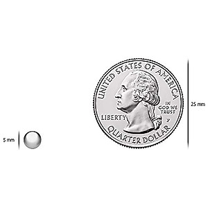 14K White Gold Half Pair Ball Stud Earring with Butterfly Clasp - 5MM