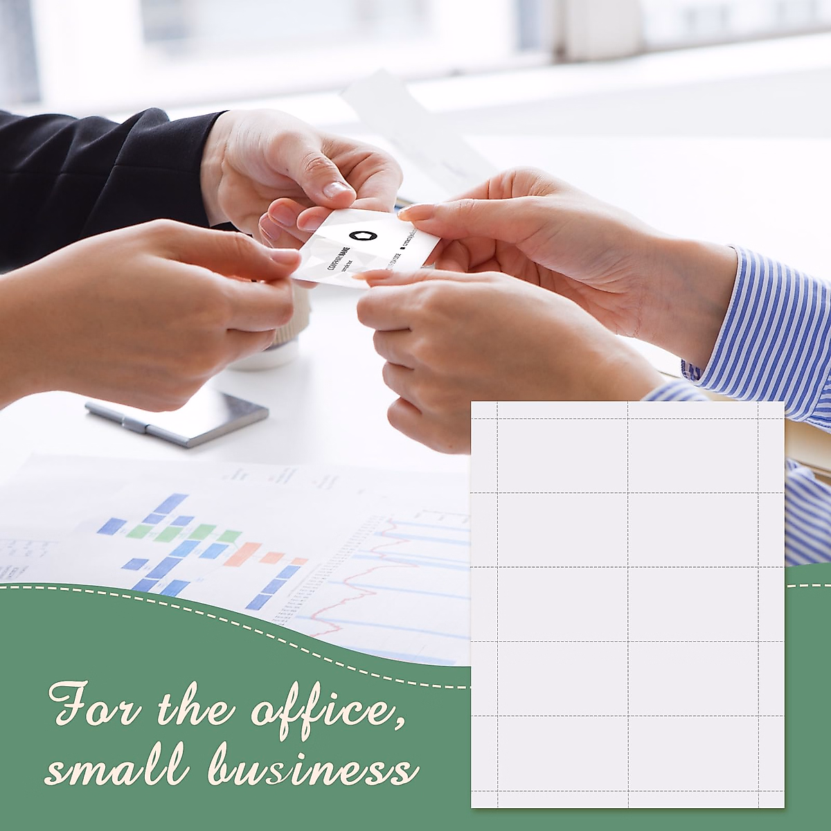 Outus 400 Sheets Printable Business Card Paper 4000 Pieces Blank Business Cards Perforated Double Sided Printing Business Card Stock for Laser Inkjet Printer, 3.5" x 2" (White)