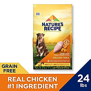 Nature′s Recipe Dry Dog Food, Grain Free Chicken, Sweet Potato & Pumpkin Recipe, 24 lb. Bag