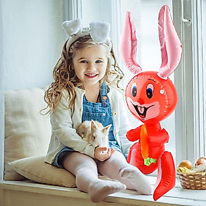 Sonarun 9 Pieces Inflatable Easter Bunny 23 Inch Easter Inflates Rabbits Outdoor Party Decorations for Easter Egg Hunt Supplies Bunny Themed Party Favors