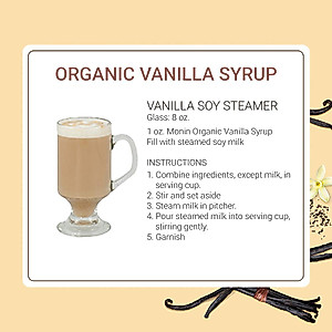 Monin - Organic Vanilla Syrup, Naturally Smooth Sweetness, Great for Coffee, Shakes, and Cocktails, Gluten-Free, Non-GMO (750 ml)