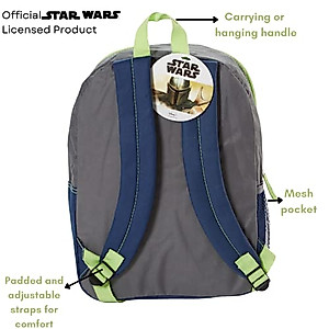 RALME Star Wars Mandalorian Baby Yoda Backpack with Lunch Box Set for Boys and Girls, Value Bundle