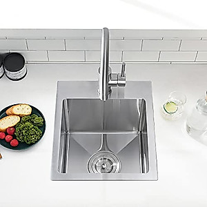 13x15 Stainless Steel Drop in Small Bar Sink, Swift Horse 13 Inch 16Guage Stainless Steel Topmount Small Bar Sinks Outdoor Sink Rv Sinks Small Prep Bar Sink